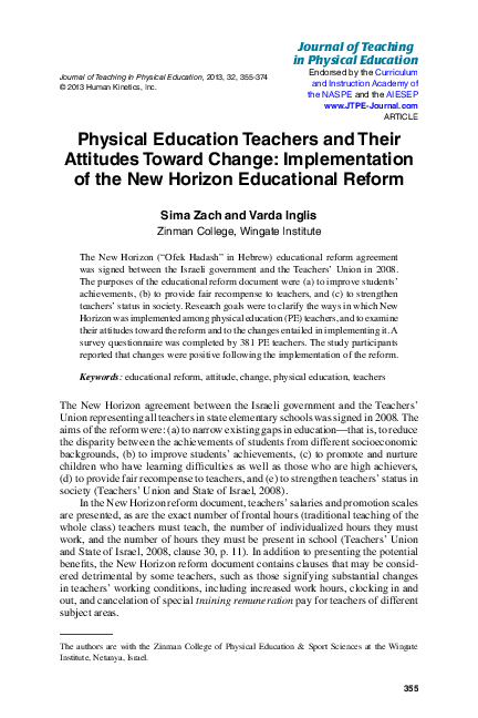 (PDF) Journal of Teaching in Physical Education Physical Education ...