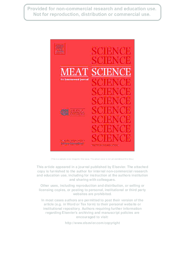 (PDF) Effect of muscle and post-mortem rate of pH and temperature fall ...