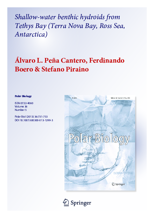 (PDF) Shallow-water benthic hydroids from Tethys Bay (Terra Nova Bay ...