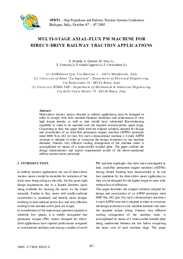 (PDF) Design of Multistage Axial-Flux PM Machine