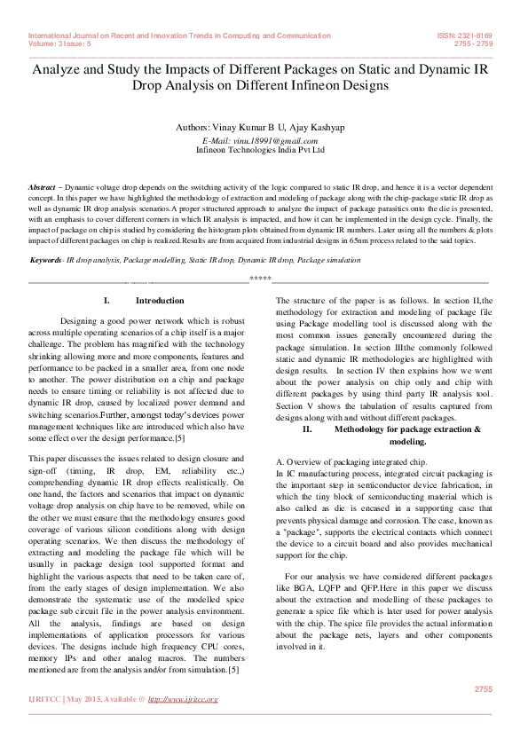 (PDF) Analyze and Study the Impacts of Different Packages on Static and ...