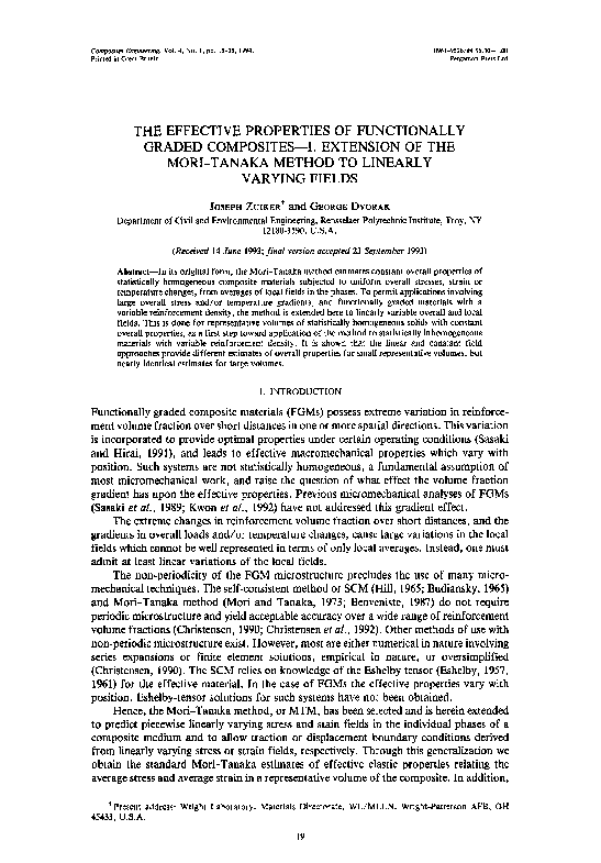 (PDF) The effective properties of functionally graded composites—I ...