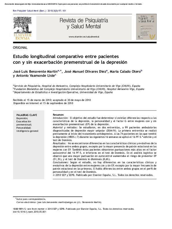 (PDF) Estudio longitudinal comparativo entre pacientes con y sin ...