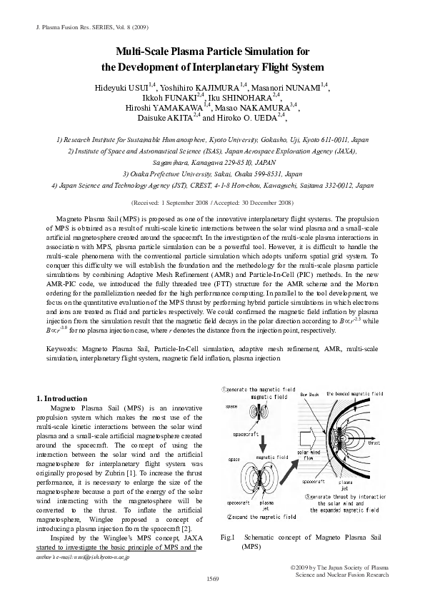 Pdf Multi Scale Plasma Particle Simulation For The Development Of Interplanetary Flight System