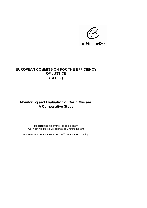 (PDF) Monitoring and Evaluation of Court System: A Comparative Study