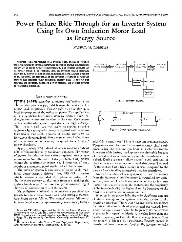 (PDF) Power Failure Ride Through for an Inverter System Using Its Own ...