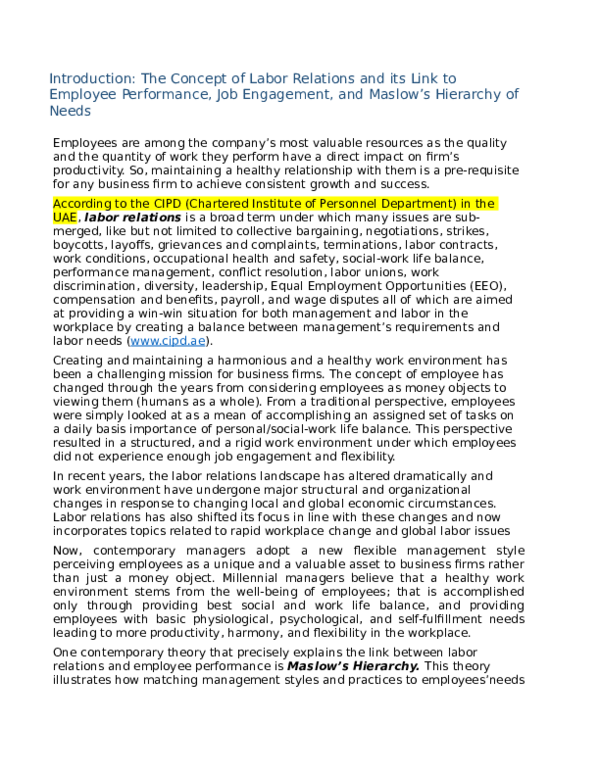 (DOC) Introduction: The Concept of Labor Relations and its Link to ...