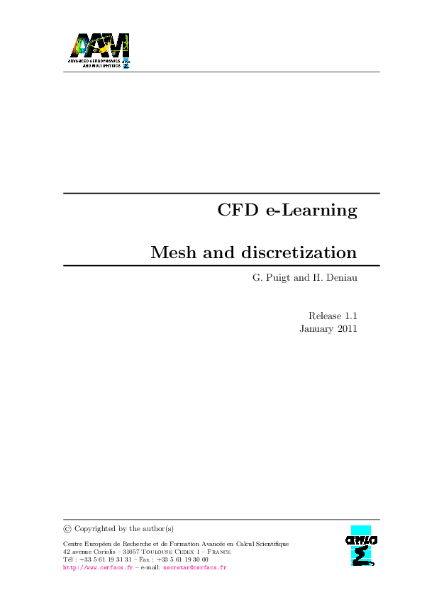 (PDF) CFD e-Learning Mesh and discretization