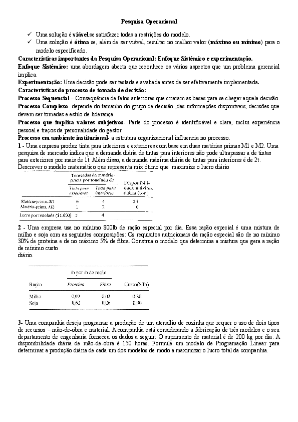 (DOC) Pesquisa Operacional