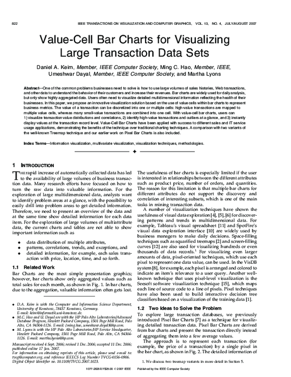 (PDF) Value-Cell Bar Charts for Visualizing Large Transaction Data Sets