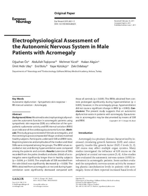 (PDF) Electrophysiological Assessment of the Autonomic Nervous System ...