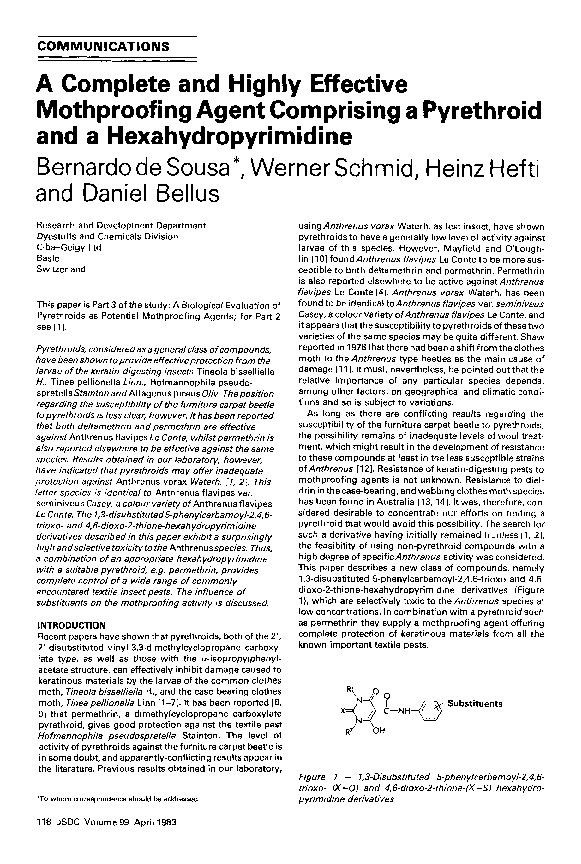 (PDF) A Complete and Highly Effective Mothproofing Agent Comprising a ...