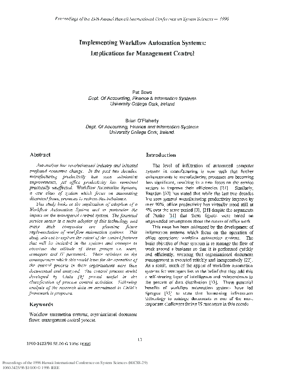 Pdf Implementing Workflow Automation Systems Implications For 9241