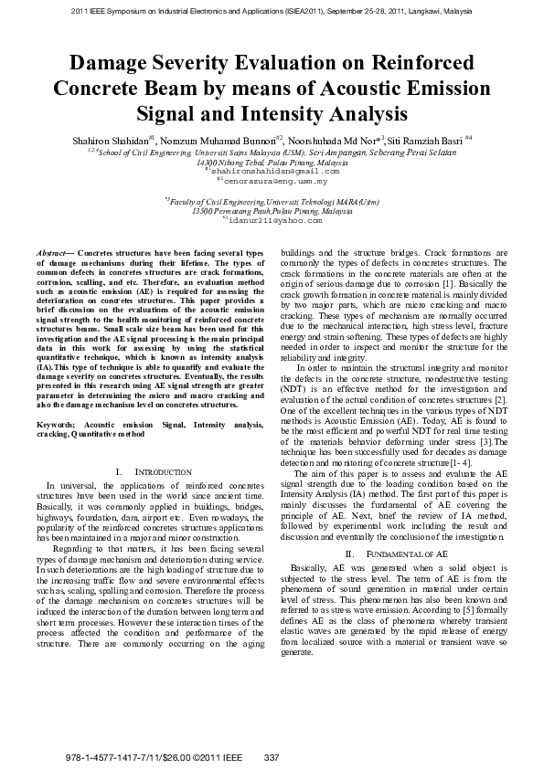 (PDF) Damage severity evaluation on reinforced concrete beam by means ...