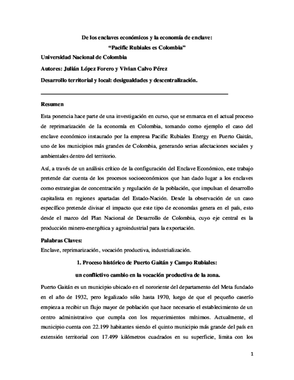 (PDF) De los enclaves económicos y la economía de enclave: " Pacific ...