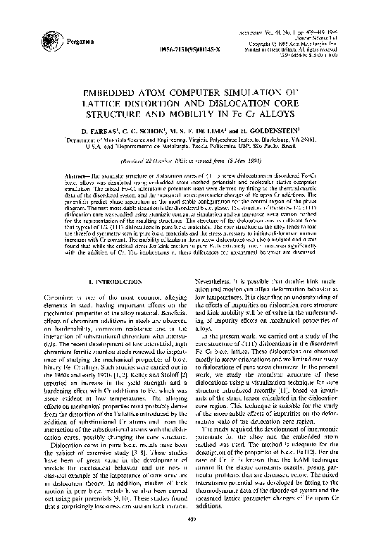 (PDF) Embedded atom simulation of lattice distortion - FeCr alloys.pdf