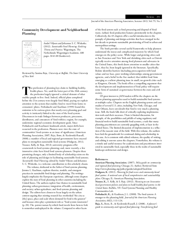 (PDF) Community Development and Neighborhood Planning