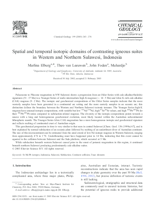 (PDF) Spatial and temporal isotopic domains of contrasting igneous ...