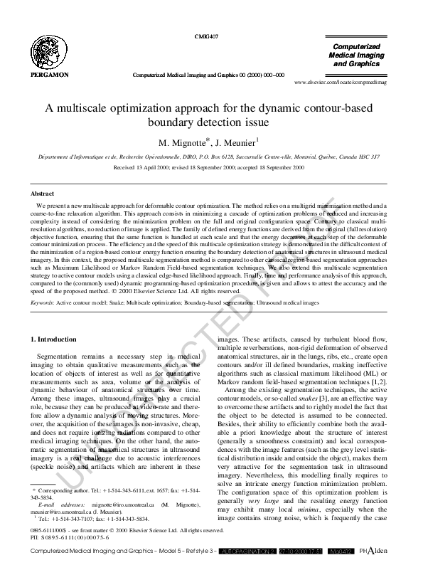 Pdf A Multiscale Optimization Approach For The Dynamic Contour Based