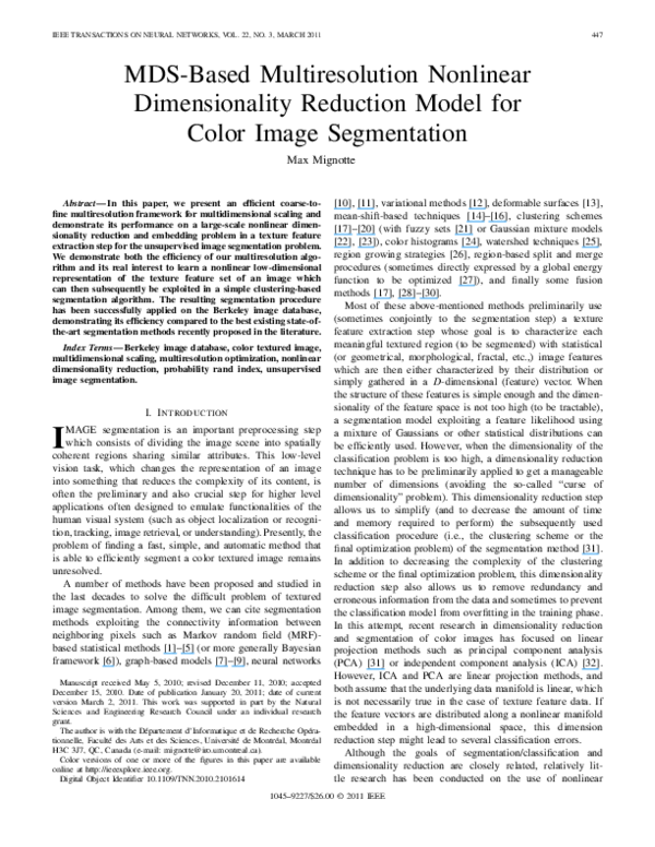 (PDF) MDS-Based Multiresolution Nonlinear Dimensionality Reduction ...