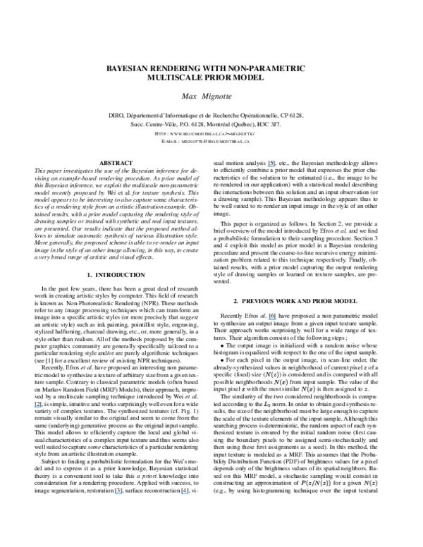 (PDF) Bayesian rendering with non-parametric multiscale prior model
