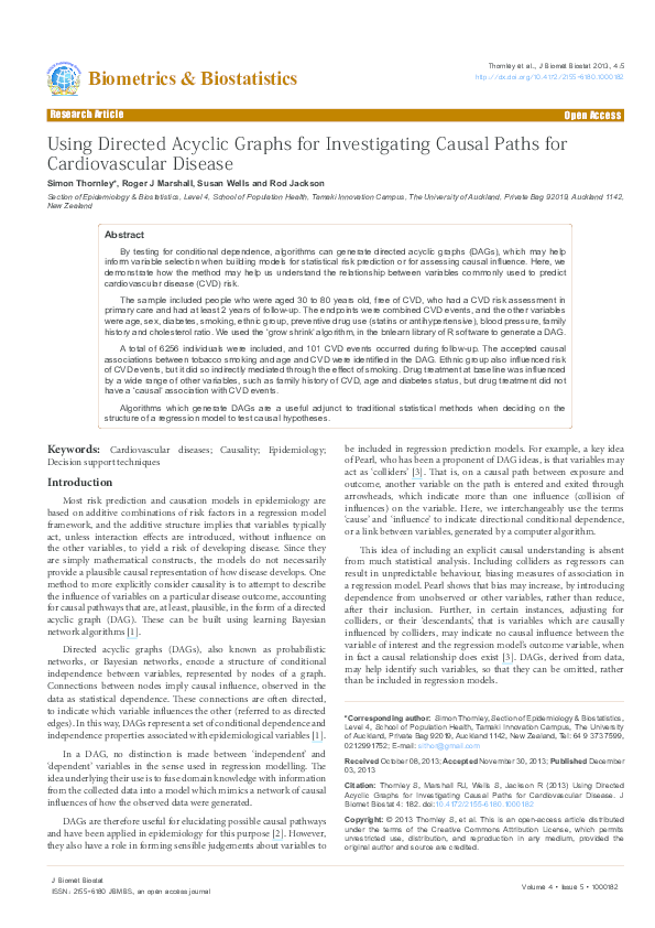Pdf Using Directed Acyclic Graphs For Investigating Causal Paths For