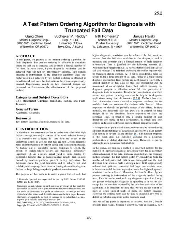 (PDF) A test pattern ordering algorithm for diagnosis with truncated ...