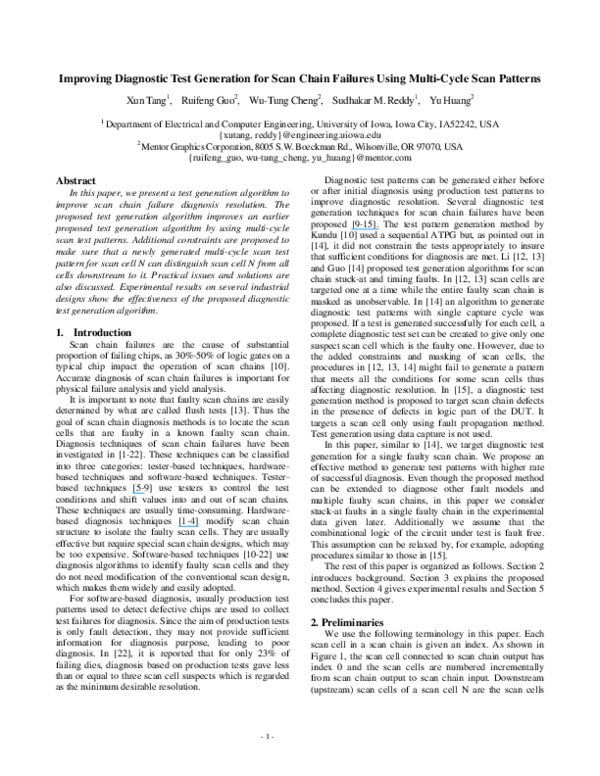 (PDF) Improving Diagnostic Test Generation for Scan Chain Failures ...