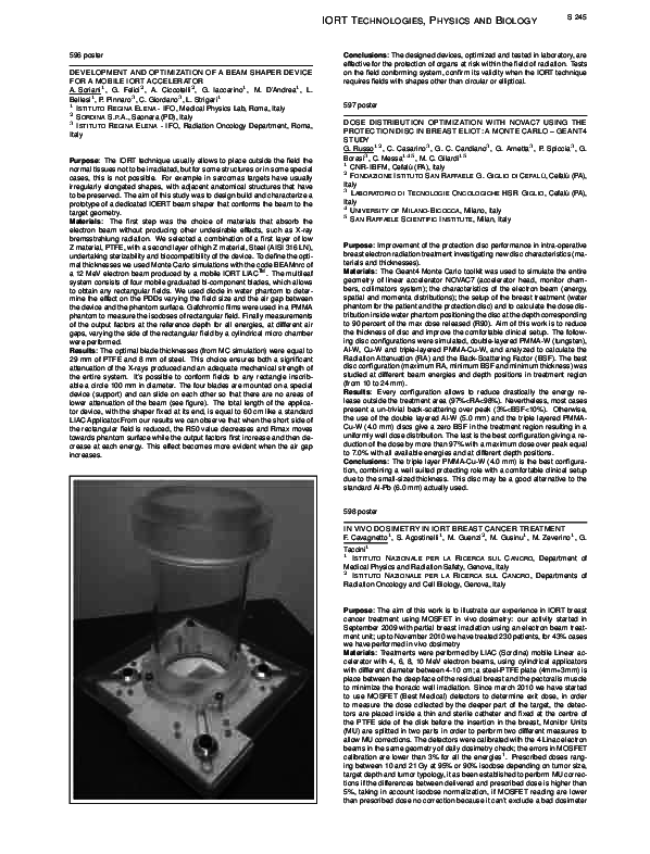 (PDF) 596 poster DEVELOPMENT AND OPTIMIZATION OF A BEAM SHAPER DEVICE ...