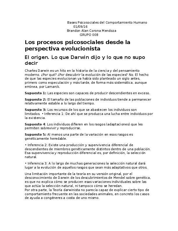 (DOC) Bases Psicosociales del Comportamiento Humano
