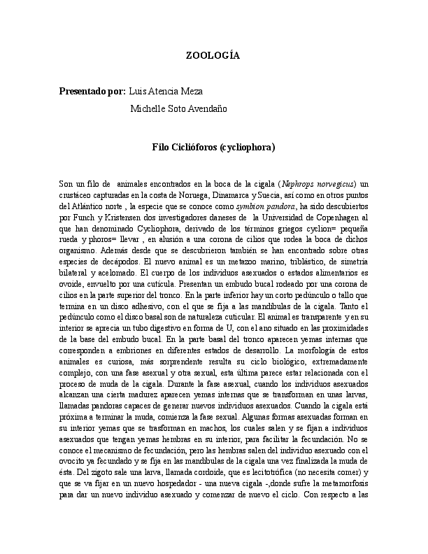 (DOC) Cycliophora