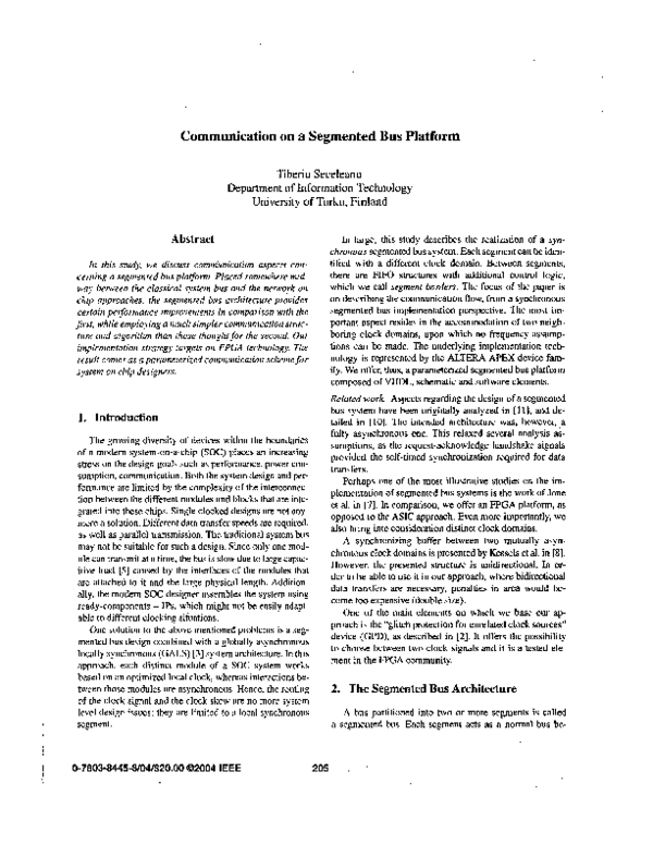 Pdf Communication On A Segmented Bus Platform 