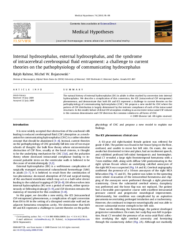 (PDF) Internal hydrocephalus, external hydrocephalus, and the syndrome ...