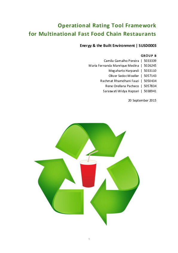 (PDF) Operational Rating Tool Framework for Multinational Fast Food ...