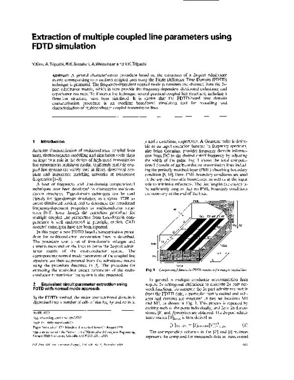 Pdf Extraction Of Multiple Coupled Line Parameters Using Fdtd Simulation