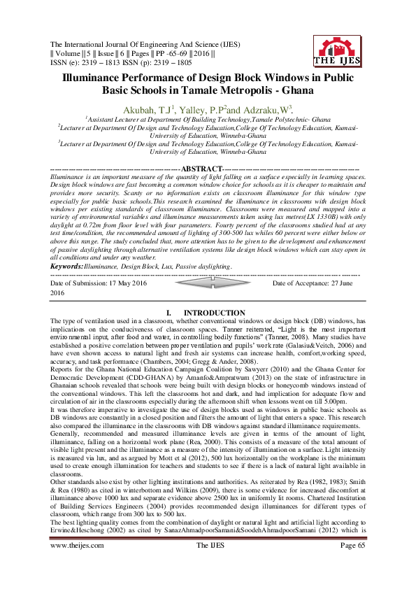 (PDF) Illuminance Performance of Design Block Windows in Public Basic ...