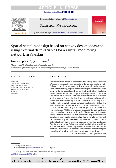 Pdf Spatial Sampling Design Based On Convex Design Ideas And Using