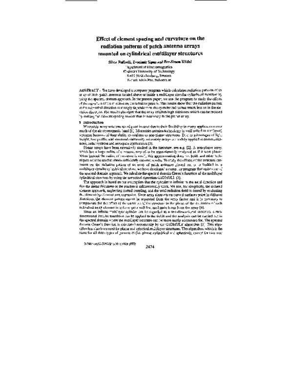 (PDF) Effect of element spacing and curvature on the radiation patterns ...