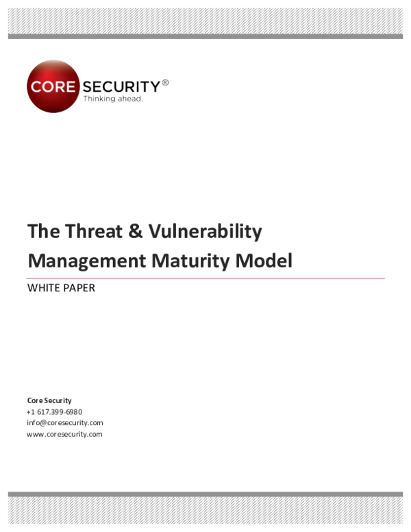 (PDF) The Threat & Vulnerability Management Maturity Model