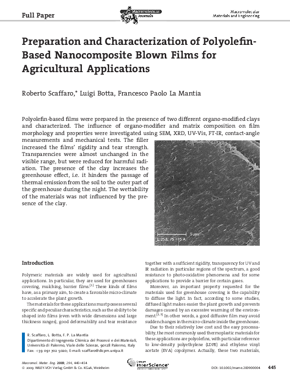 (PDF) Preparation and Characterization of Polyolefin-Based ...