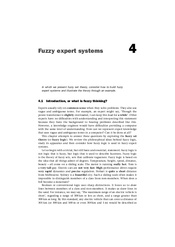 (PDF) 4 Fuzzy expert systems