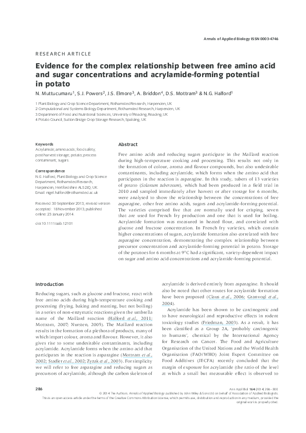 (PDF) Evidence for the complex relationship between free amino acid and ...