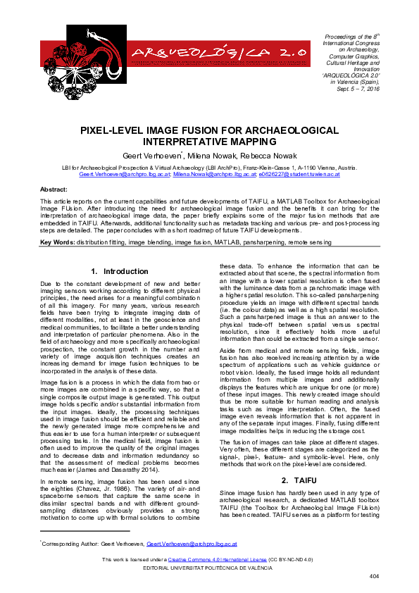 (PDF) Pixel-level image fusion for archaeological interpretative mapping