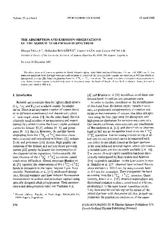 (PDF) The absorption and emission observations of the sodium near ...