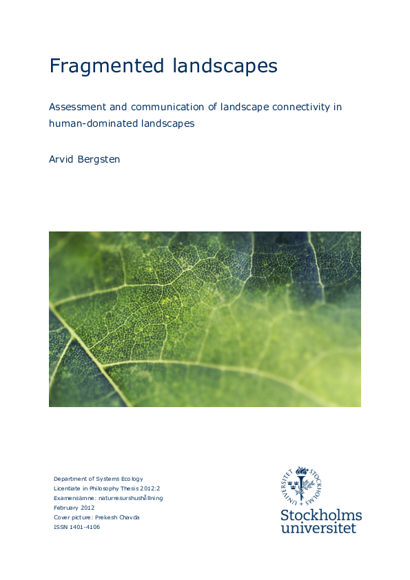 (PDF) Fragmented landscapes: Assessment and communication of landscape ...