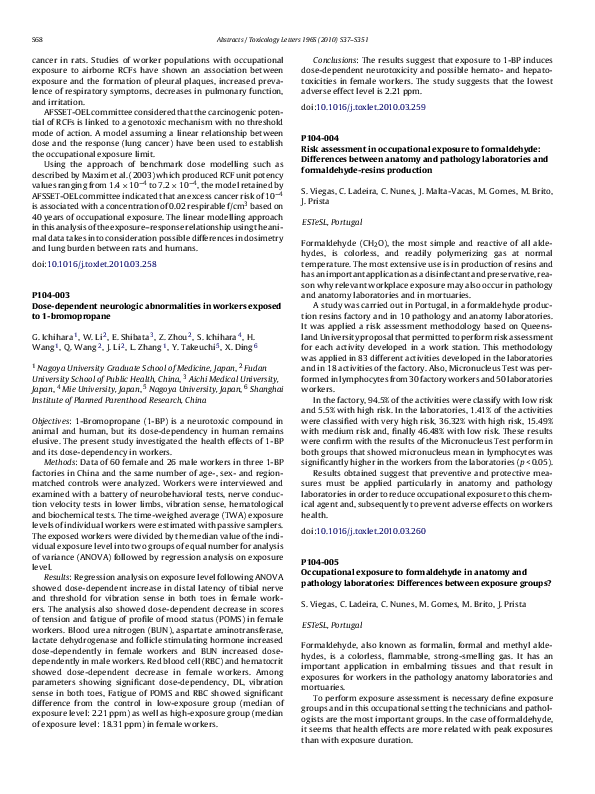 (PDF) Occupational exposure to formaldehyde in anatomy and pathology ...