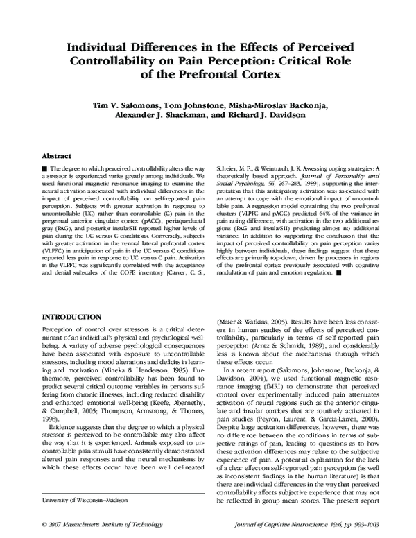 (PDF) Individual differences in the effects of perceived ...