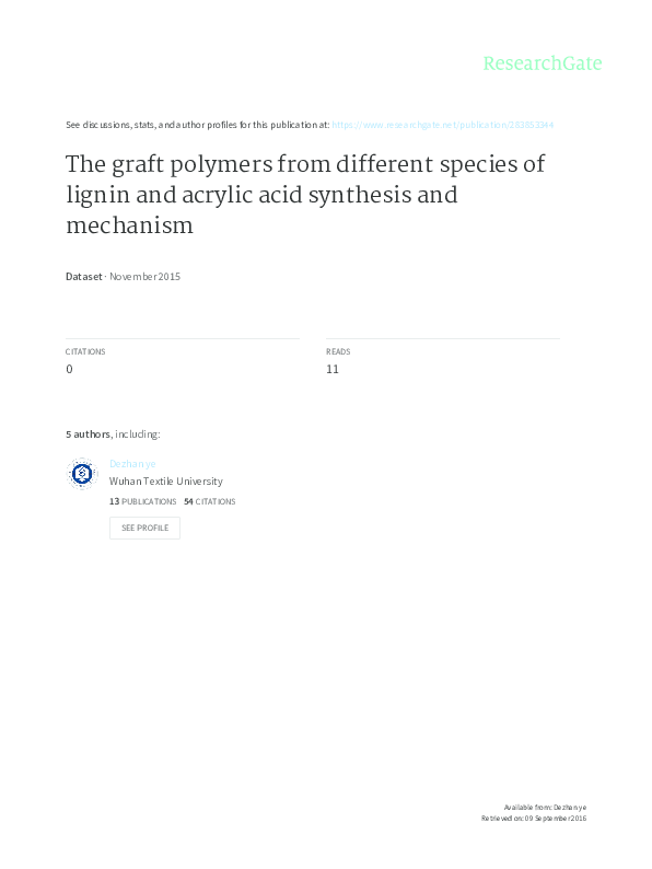 (PDF) The graft polymers from different species of lignin and acrylic ...