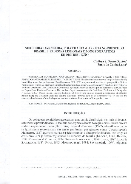 (PDF) Nereididae (Annelida, Polychaeta) da costa nordeste do Brasil: II ...