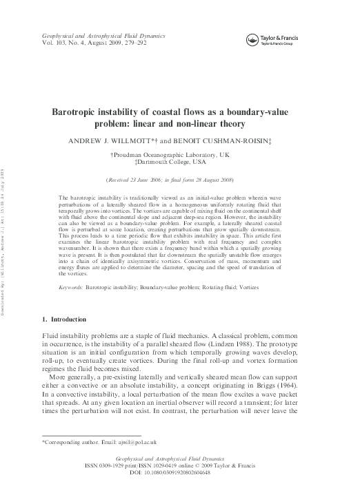 (PDF) Barotropic instability of coastal flows as a boundary-value ...